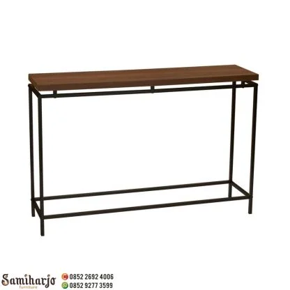 Meja Konsol Rangka Besi Hitam Powder Coating Elegan