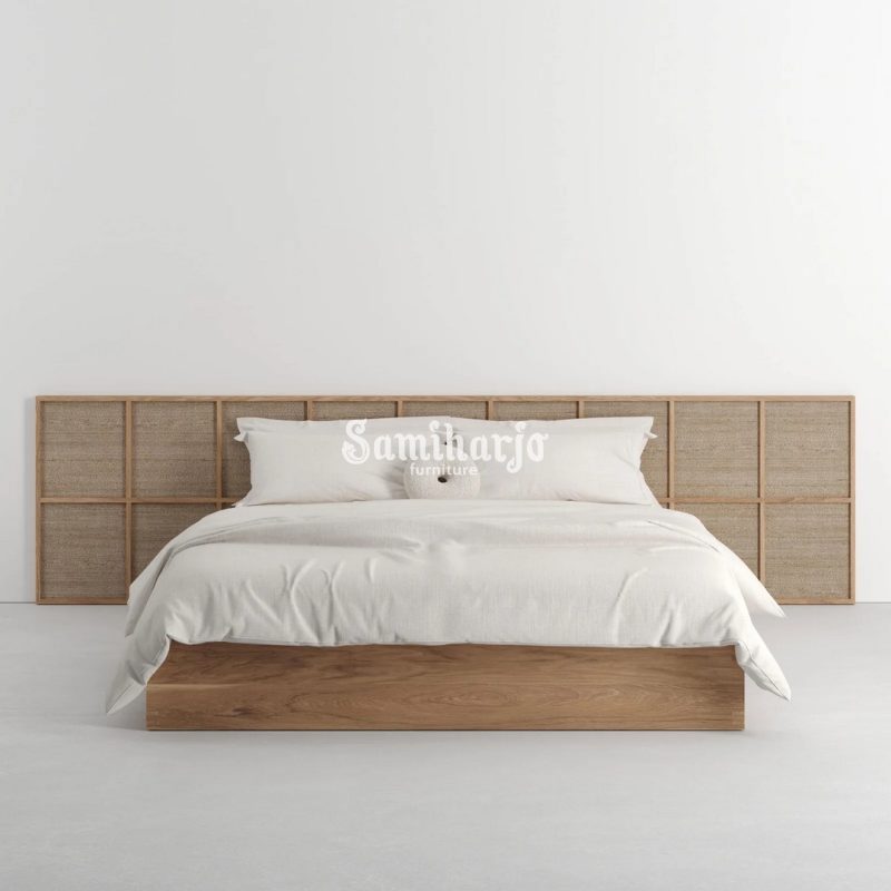 Tempat Tidur Kyoto Japandi Low Rangka Kayu Natural