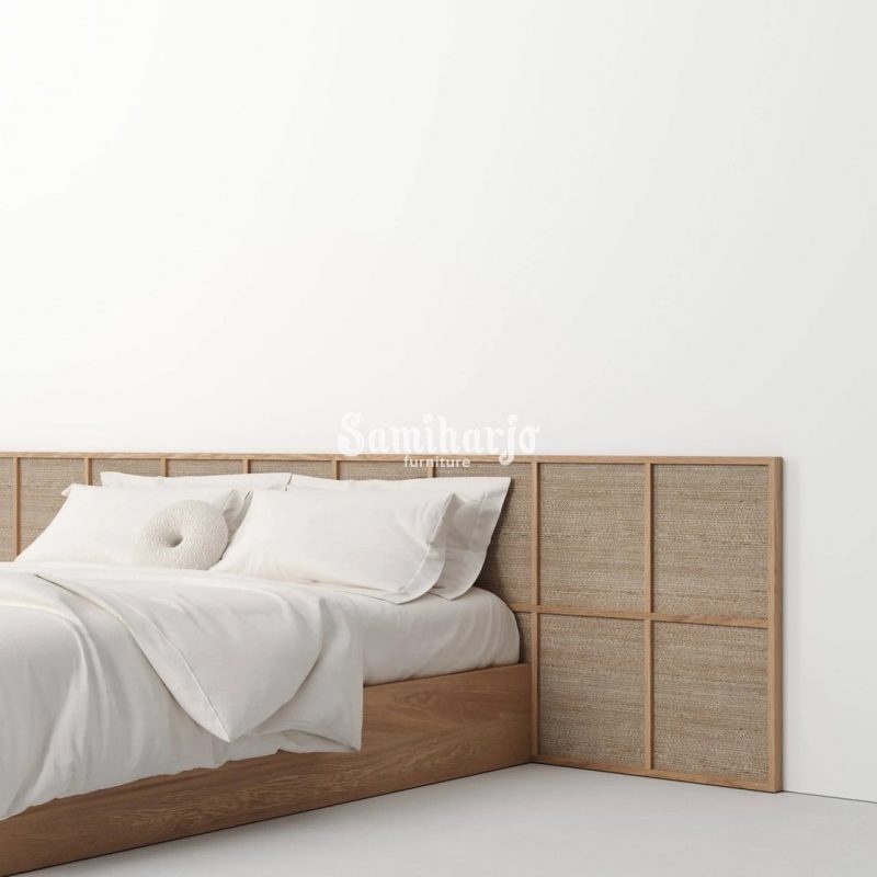 Tempat Tidur Kyoto Japandi Low Rangka Kayu Natural