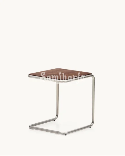 Meja Samping Besi Modern C Table Top Kayu